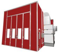 China Four Sheetmetal Front Door Bus Spray Booth With High Capacity Intake Fan for sale
