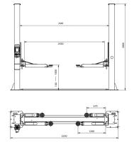China 5000kg Two Post Car Lifts Lifting 45 Seconds Safety Manual Release Mobile 2 Post Lift for sale