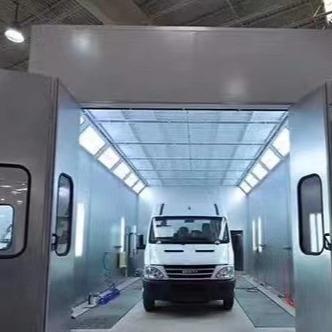 China Four Sheetmetal Front Door Bus Spray Booth With High Capacity Intake Fan for sale