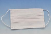 China Earloop Medical Disposable Masks 3 Layer Fiber Fabric Construction for sale