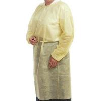 China Yellow Color Disposable Isolation Gowns With PP/SMS/SMMS Material for sale