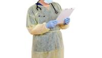 China Yellow Color Disposable Isolation Gowns With PP/SMS/SMMS Material for sale