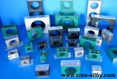 China Standard pipe clamps, Polyamide inner grooved inside, galvanized steel for sale