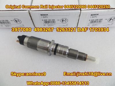 China Original Common Rail Fuel Injector 0445120060 0445120250 3977080 4983267 5263321 DAF for sale