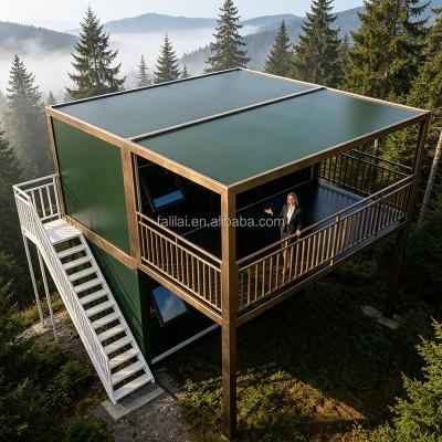 China Factory Direct CE Certified 20&40ft Flat Pack Modular Container House Prefab Galvanized Steel Frame House Villa for Homestay for sale