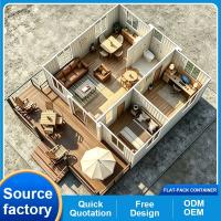 China 20ft 40ft Luxury Flat Pack Container House Modular Office Home Prefab Container Home Mobile Shop Tiny Homes Fire-resistant for sale