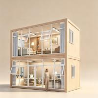 China 20 Foot Flat Pack Container House Luxury Mobile Tiny House Office Waterproof Insulated Prefab Detachable Modern Office Building for sale