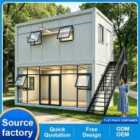 China 20 Foot Flat Pack Container House Luxury Mobile Tiny House Office Waterproof Insulated Prefab Detachable Modern Office Building for sale