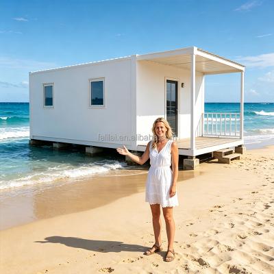 China 20ft & 40ft Custom Modular Beach Flat Pack Container Cabin Front Porch Balcony Prefab Knock Modern Villa Vacation Resort House for sale