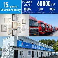 China 20&40ft 3-storey Grey Sandwich Panel Curtain Wall Modular Flat Pack Container Villa Office Building Modern External Stairs for sale