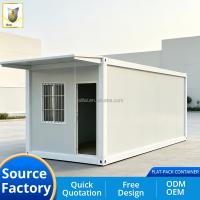 China Expandable 20ft Prefab Flat Pack Steel Mobile House Breathable Modern Office/Residential Container House with Durable Design for sale