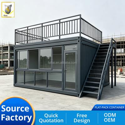 China Luxury Portable 20/40ft Prefabricated Modular Integrated Container Home Demolishable Deck Sandwich Panel Apartment House Hotel for sale
