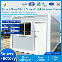 China Customizable 10ft 20ft Color Modular Garage Flat Pack House Mobile Home Tiny Prefabricated Prefab House Container Houses for sale