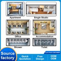 China Customizable 10ft 20ft Color Modular Garage Flat Pack House Mobile Home Tiny Prefabricated Prefab House Container Houses for sale