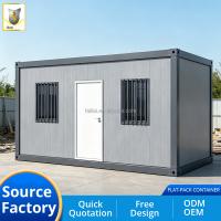 China Portable 20ft Cabin Shed Mobile Home Tiny Office Flat Pack Container Home Mobile Prefabricated Container House with Bathrooms for sale