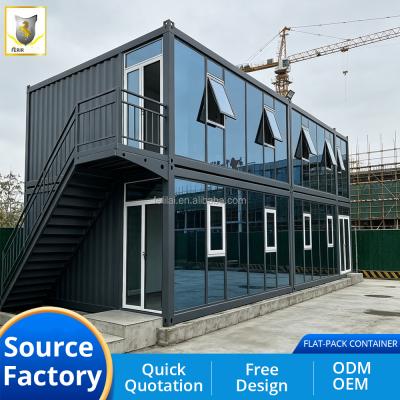 China Casa 20ft Tiny Modular Home Kitchen Detachable Container Houses Flat Pack Container House Folding Home Relief Camp for Office for sale