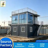 China Factory Wholesale Single Modular Container House Creative Design 2 Story Flat Pack Container House 20ft Portable Office Homes for sale