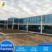 China 20ft Portable Detachable Container House Galvanized Steel Structure Frame Flat Pack Container Glass Curtain Wall Prefab Home for sale