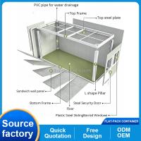 China 20ft Portable Detachable Container House Galvanized Steel Structure Frame Flat Pack Container Glass Curtain Wall Prefab Home for sale