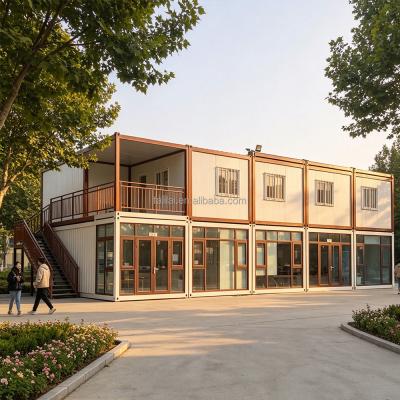 China Factory Low Price Foldable Container House 20ft Modular Mobile Prefab Office Tiny House Two Storey Flat Pack Bedroom Kitchen for sale