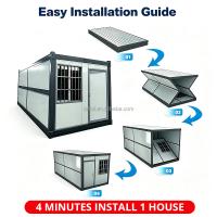 China Low Cost 20ft X Type Foldable Light Steel Container Home Modular Prefabricated Office Building Living Tiny Homes Worker for sale