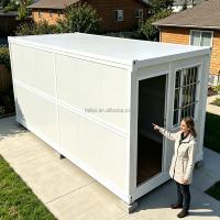 China Cheap 20ft 40ft Used Luxury Modular X-Type Folding Flatpack Prefab Mobile Van Garden Office Design House 20ft Shipping Container for sale