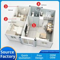 China Prefabricated Expandable House Portable Prefab Tiny Home Modular Container Home Custom Layout for Resort Site Office Living Use for sale