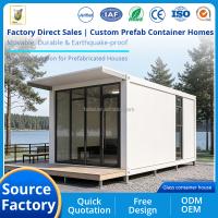China 20ft Flat Pack Container Home Luxury Tiny Modular Prefab Villa Full Glass Wall Living Hotel Use Eco-friendly Customizable Size for sale