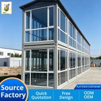China Good Price High Quality Modern Luxury Glass Wall 20ft Fast Assembly Flat Pack Modular Prefabricated Container House for Office for sale