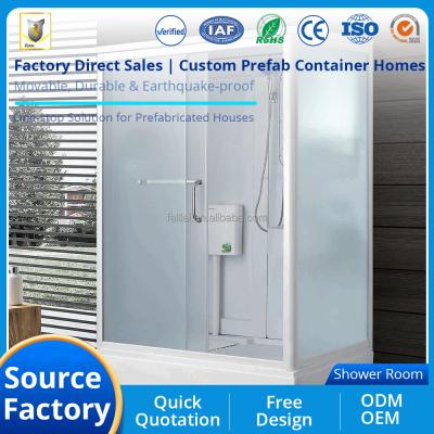 China Factory Direct Square Prefabricated Bathroom Pod Shower Enclosure Tempered Glass Aluminium Alloy Fast Installation High Building for sale