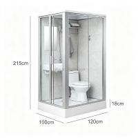 China Factory Direct Square Prefabricated Bathroom Pod Shower Enclosure Tempered Glass Aluminium Alloy Fast Installation High Building for sale