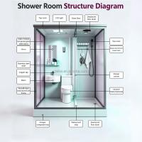 China Factory Direct Square Prefabricated Bathroom Pod Shower Enclosure Tempered Glass Aluminium Alloy Fast Installation High Building for sale