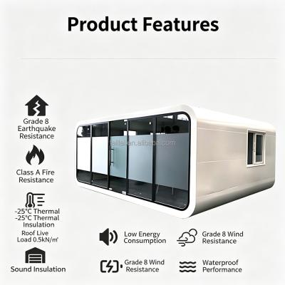 China 10ft Modern Apple Sleep Pod Prefab Tiny Home Multi-layer Soundproof QR Code Lock Modular Design Outdoor Mobile Quiet Rest Areas for sale