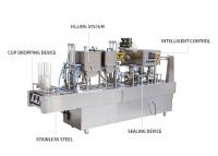China Curd Cup Automatic Bottle Filling Capping Labeling And Sealing Machine OEM 9KW 380V for sale