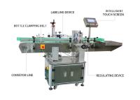 China 130mm Dia PET Adhesive Sticker Automatic Round Bottle Labeling Machine Alu Oxide for sale