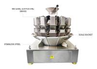 China Puffed Food 10 Automatic Multi Head Weigher Single Phase IP65 Waterproof for sale