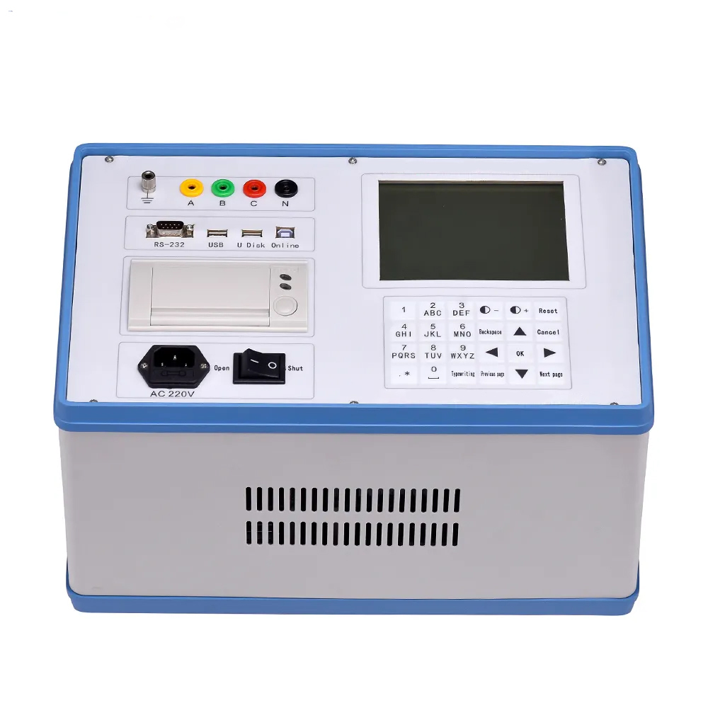 Transformer no-load load tester operation panel display