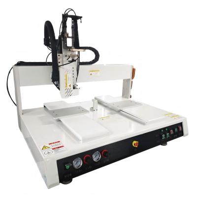 China MY-136 Dual‑Station Desktop Automatic AB Glue Dispenser, 3‑Axis Epoxy Resin Dispensing Robot for sale