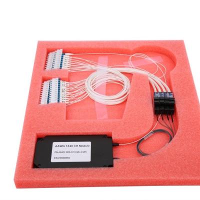 China 100GHz DWDM AAWG Module 40/48 Channel Optical Multiplexer with 3.5dB Insertion Loss and 120×70×12.7mm Compact Design for sale