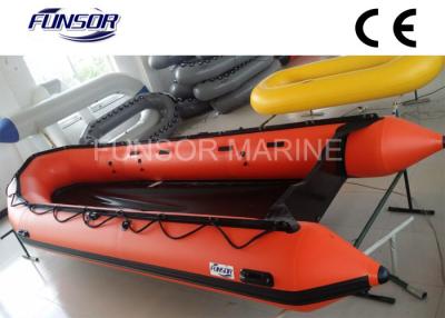 China Heavy Duty Large Foldable Inflatable Boat 10 Person With 5 Chambers Orange color for sale