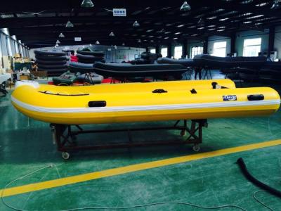 China Handcrafted 6 Person 1.2mm PVC Inflatable RIB Boats Yellow CE / ISO for sale