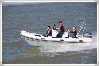 China 9 Person 1.2mm PVC Semi - FRP Inflatable RIB Boats With Sunshade for sale