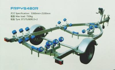 China Popular Corrosion Resistance Galvanized FRP Boat Trailers With Rollers for sale