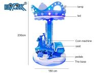 China Snow World Go Round Carousel Amusement Park Kids Horse Swing Ride For Three People for sale