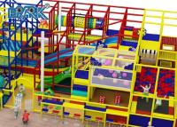 China 636m²  Neon Trampoline Park Cyan-Purple Cyber Industrial Design for sale