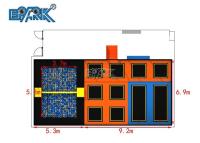 China 214m² Colorful Trampoline Park Manufacturer Family Fun Center for sale