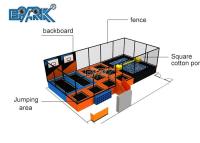 China 214m² Colorful Trampoline Park Manufacturer Family Fun Center for sale
