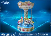 China Coin Operated Carousel Kiddie Rides Fiberglass Material For 3 Players for sale