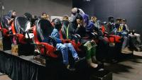 China Durable FRP + Steel VR 5D Cinema Simulator With 6 / 8 / 9 / 12 Seats for sale