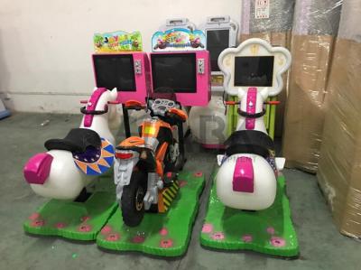 China Indoor Touch Screen Kiddy Ride Machine , Crazy Horse Car Racing Swing Video Game Machine for sale